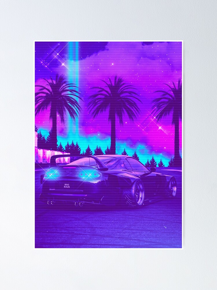 "Toyota Supra MK5 Synthwave" Poster for Sale by utawimisbah | Redbubble