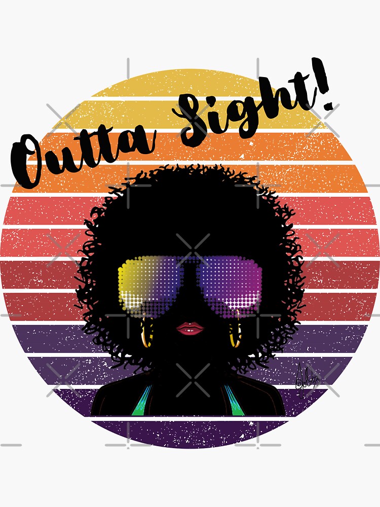"70's - Outta Sight!" Sticker by MosquitoGully | Redbubble