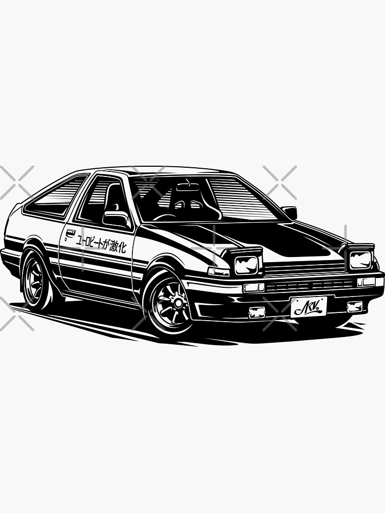 "EUROBEAT INTENSIFIES - AE86 Trueno PD full-body version" Sticker for ...