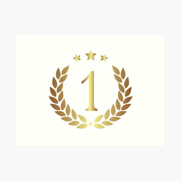 "#1 No. 1 Premium Gold Symbol/Logo" Art Print for Sale by AdroitCorner ...
