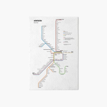 "Adelaide rail network map" Art Board Print for Sale by pmallis | Redbubble