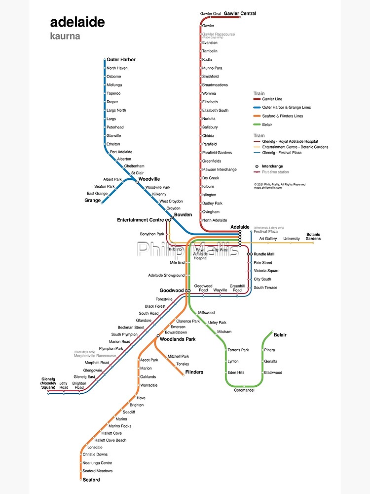 Adelaide rail network map Premium Matte Vertical Poster sold by Eric Le | SKU 41932579 | Printerval