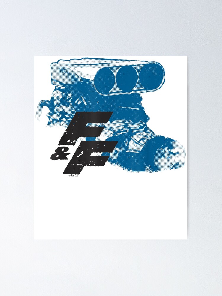 "Fast & Furious Blue Hue Engine Block Distressed Logo" Poster for Sale ...