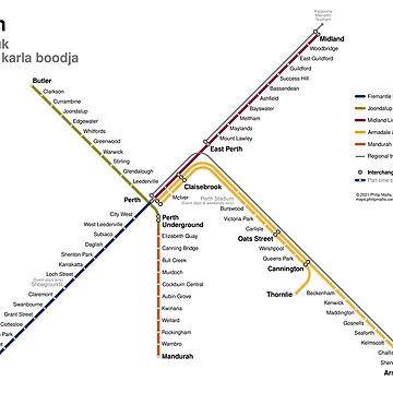"Perth rail network map" Photographic Print for Sale by pmallis | Redbubble