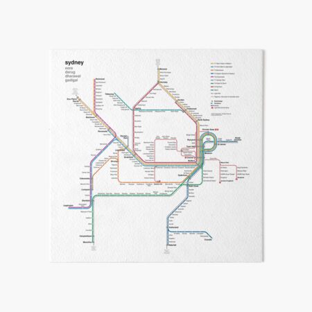 "Sydney rail network map" Art Board Print by pmallis | Redbubble