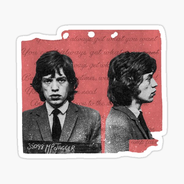 "MICK JAGGER’S ARREST 1967 " Sticker for Sale by TonyAra | Redbubble