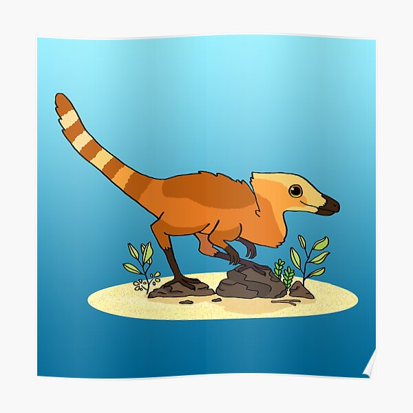 "Sinosauropteryx, the ginger feathered dinosaur" Poster by Lobobird ...