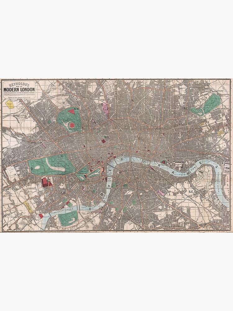 "Vintage Map of London England (1862)" Canvas Print by BravuraMedia ...