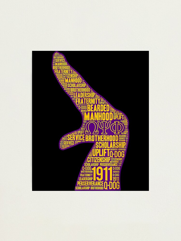 "Mens Fraternity Omega-1911 Hand Sign Psi-Phi Words" Photographic Print ...