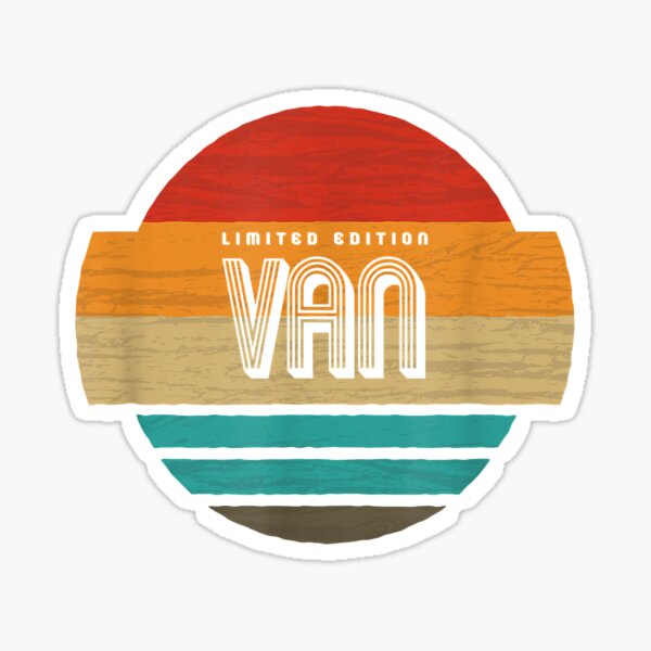"Mens Van Name Retro Vintage Sunset Limited Edition" Sticker for Sale ...