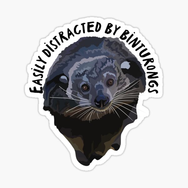 "Easily Distracted By Binturongs" Sticker for Sale by thezoogirl ...