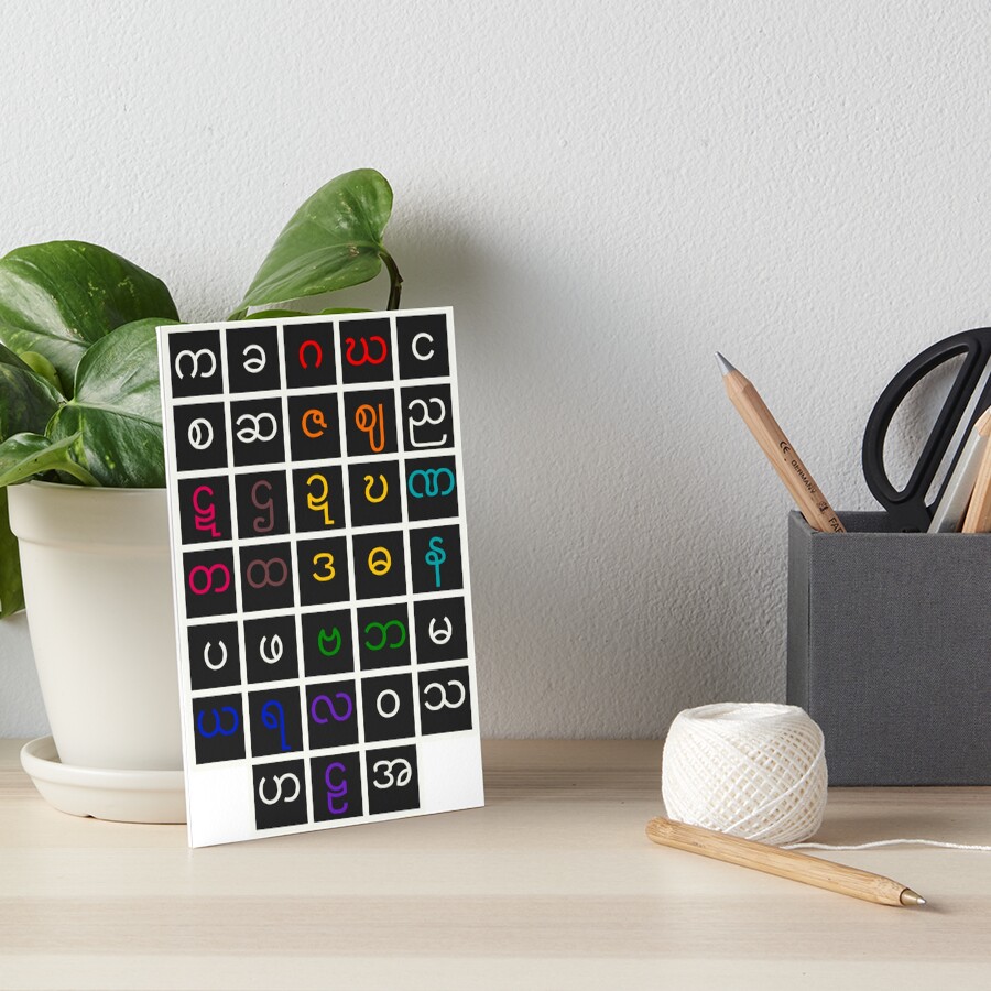 "Burmese Alphabet Chart" Poster for Sale by KoutYoe | Redbubble
