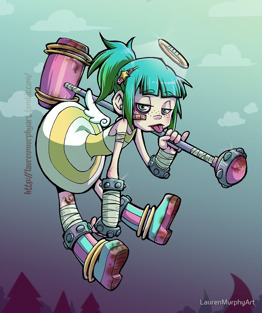 "Angel Mallet Girl" by LaurenMurphyArt | Redbubble