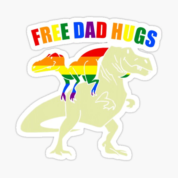 Pegatina «Papá gratis abraza la bandera del arco iris gay Lgbt en ...