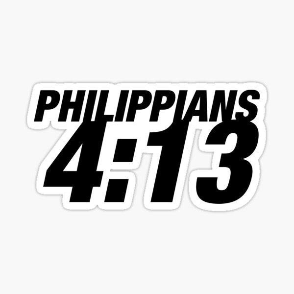 "Philippians 4:13" Sticker for Sale by icdeadpixels | Redbubble
