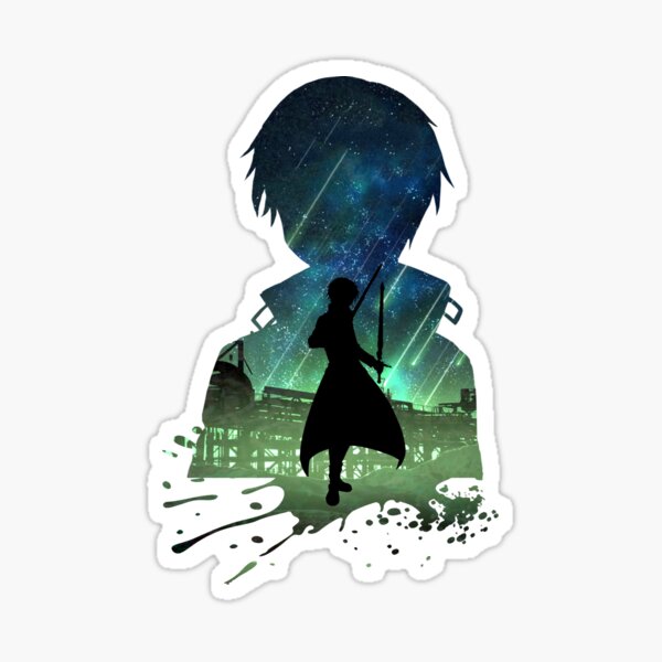 "Graphic Japanese Light Novel Sword Art Online KIRITO" Sticker for Sale ...
