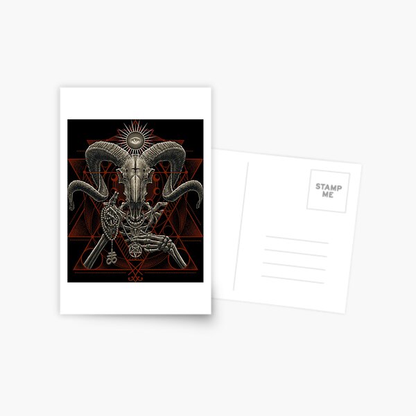 "Dark 666 Satanic Baphomet Goat" Postcard for Sale by MedievalWear ...