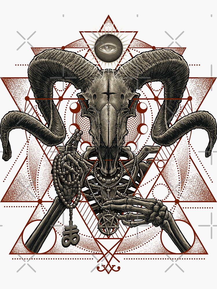 "Dark 666 Satanic Baphomet Goat" Sticker for Sale by MedievalWear ...