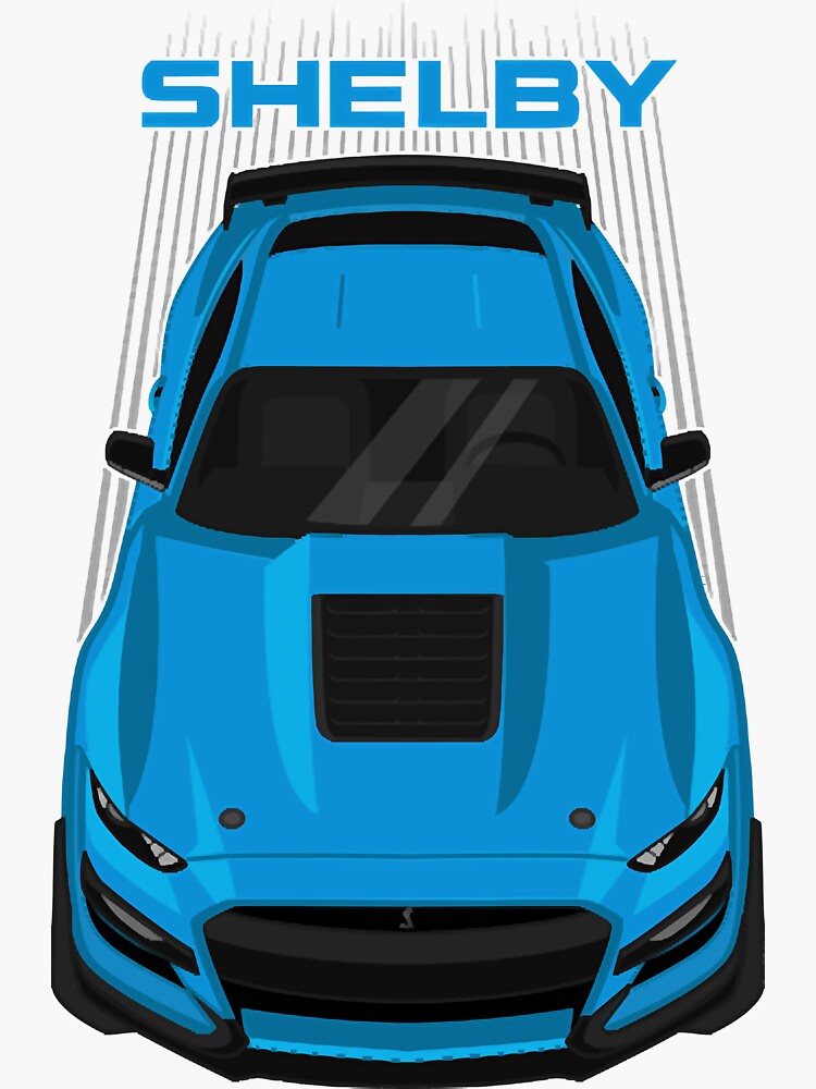 "Ford Mustang Shelby GT500 2020-2021 - Velocity Blue " Sticker for Sale ...