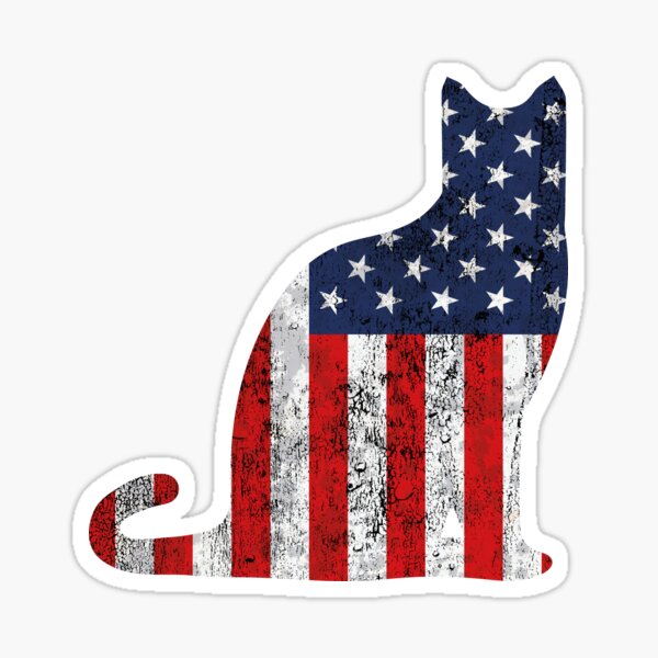 "American Flag Cat" Sticker for Sale by EpicMums | Redbubble