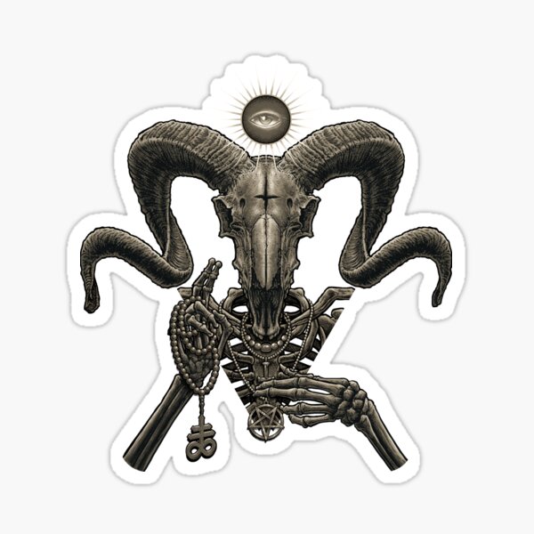 "Dark 666 Satanic Baphomet Goat" Sticker for Sale by MedievalWear ...