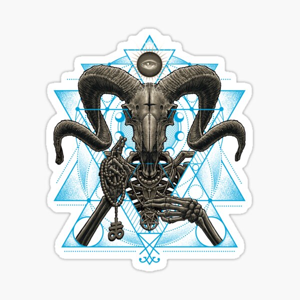 "Dark 666 Satanic Baphomet Goat" Sticker for Sale by MedievalWear ...