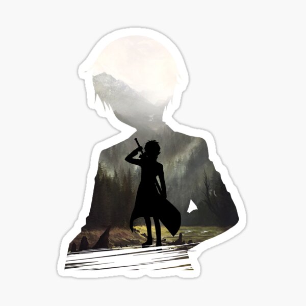 "Retro Design Sword Art Online Character Kirito" Sticker for Sale by ...