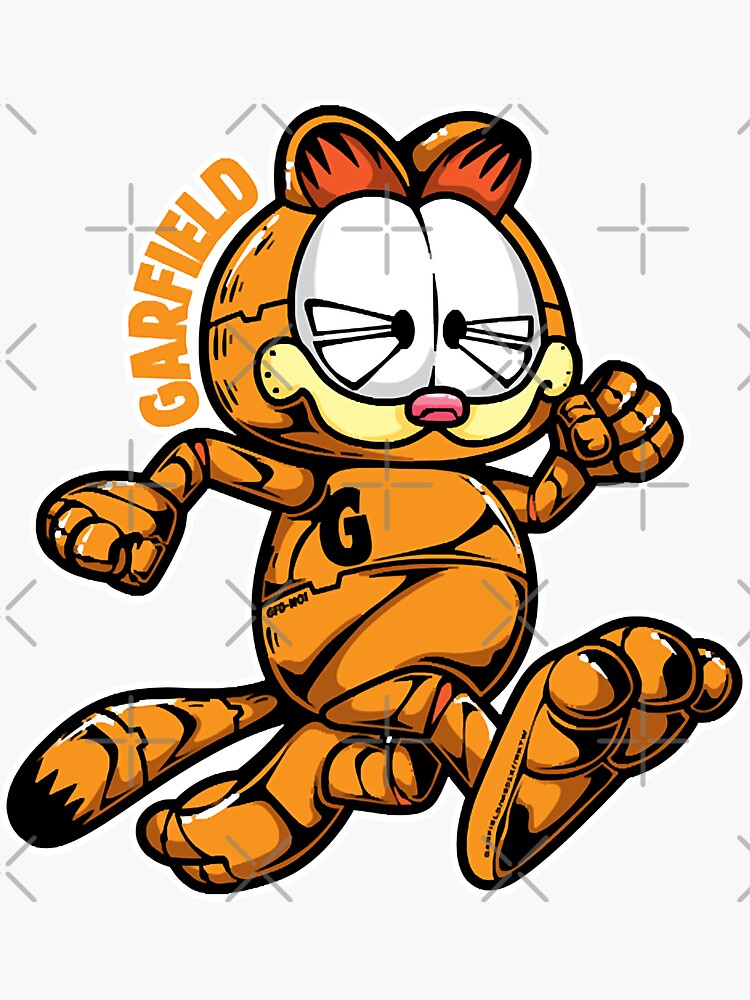 "Garfield walking" Sticker for Sale by CaseyCarmel | Redbubble