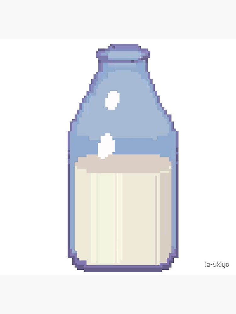 "Glass bottle of milk pixel art" Art Print for Sale by ia-ukiyo | Redbubble
