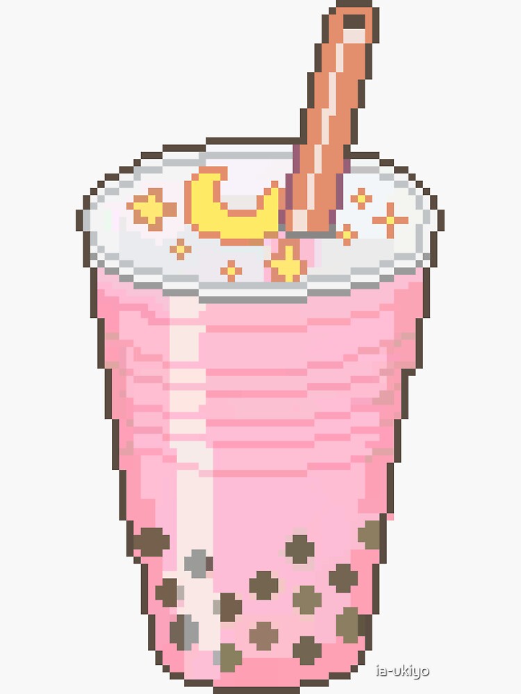 "Pixel Boba Bubble Tea Drink Design" Sticker for Sale by ia-ukiyo ...