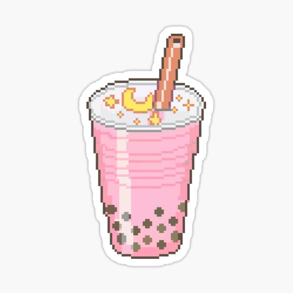 "Pixel Boba Bubble Tea Drink Design" Sticker for Sale by ia-ukiyo ...