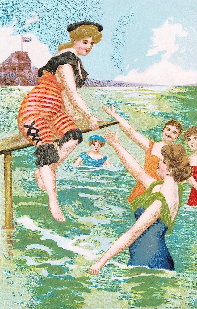 "Edwardian bathers" by Neil Baylis | Redbubble