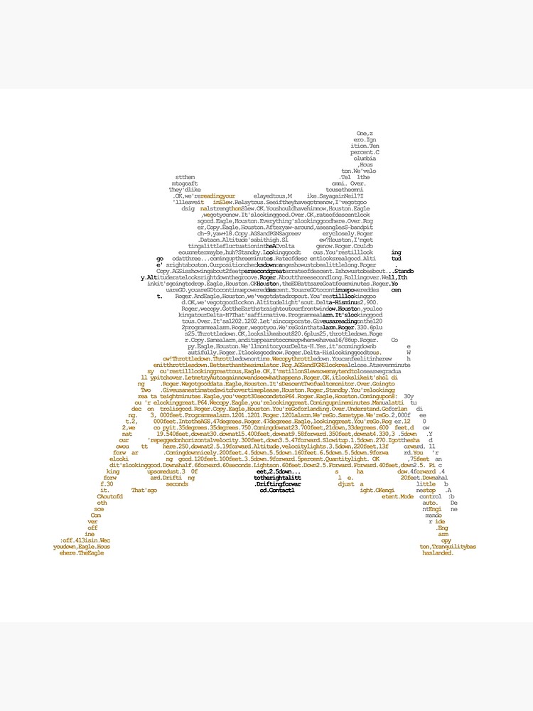 "Apollo 11 Moon landing transcript" Poster by adhutton | Redbubble