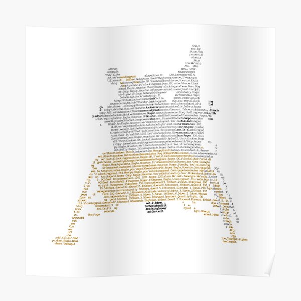 "Apollo 11 Moon landing transcript" Poster by adhutton | Redbubble