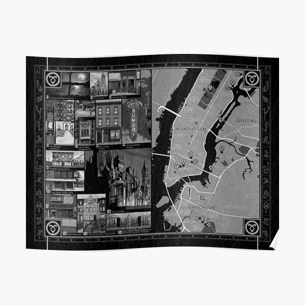 "New York City Map 2 - Shadowhunters" Poster by matymccall | Redbubble