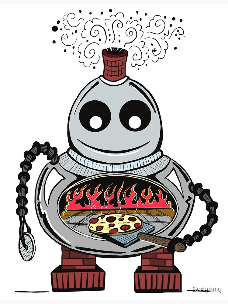 "Pizza Bot" Poster for Sale by SurlyAmy | Redbubble