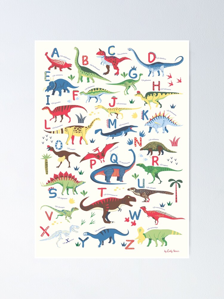 "Dinosaur Alphabet" Poster by emilykskinner | Redbubble