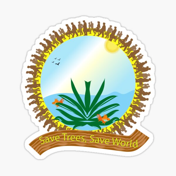 "Save Trees, Save World" Sticker for Sale by RukhsarSiddique | Redbubble