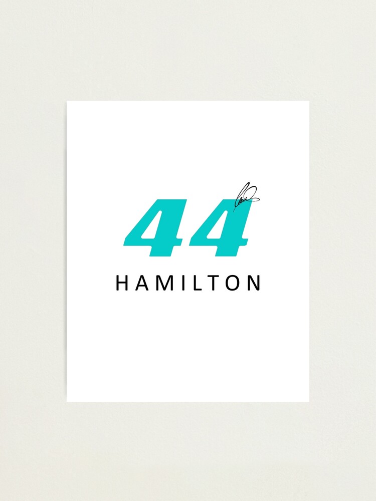 Lámina fotográfica «Gráfico de la firma Lewis Hamilton F1 2022 - Blanco ...