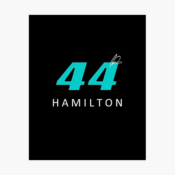 Lámina fotográfica «Gráfico de la firma Lewis Hamilton F1 2022 - Negro ...