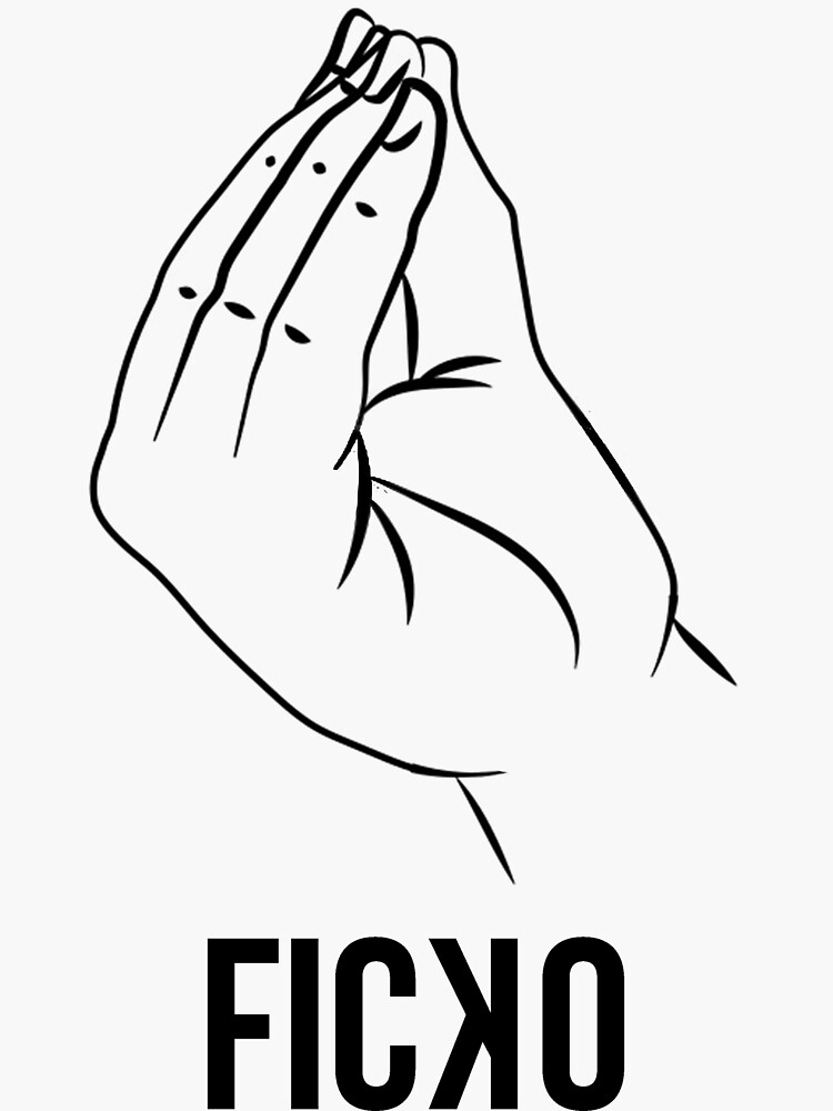"Ficko Lustiges Handzeichen" Sticker for Sale by belaskri | Redbubble