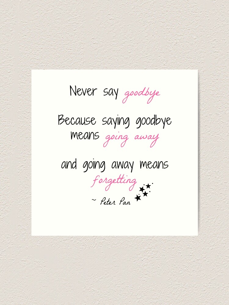 Peter Pan Farewell Quotes