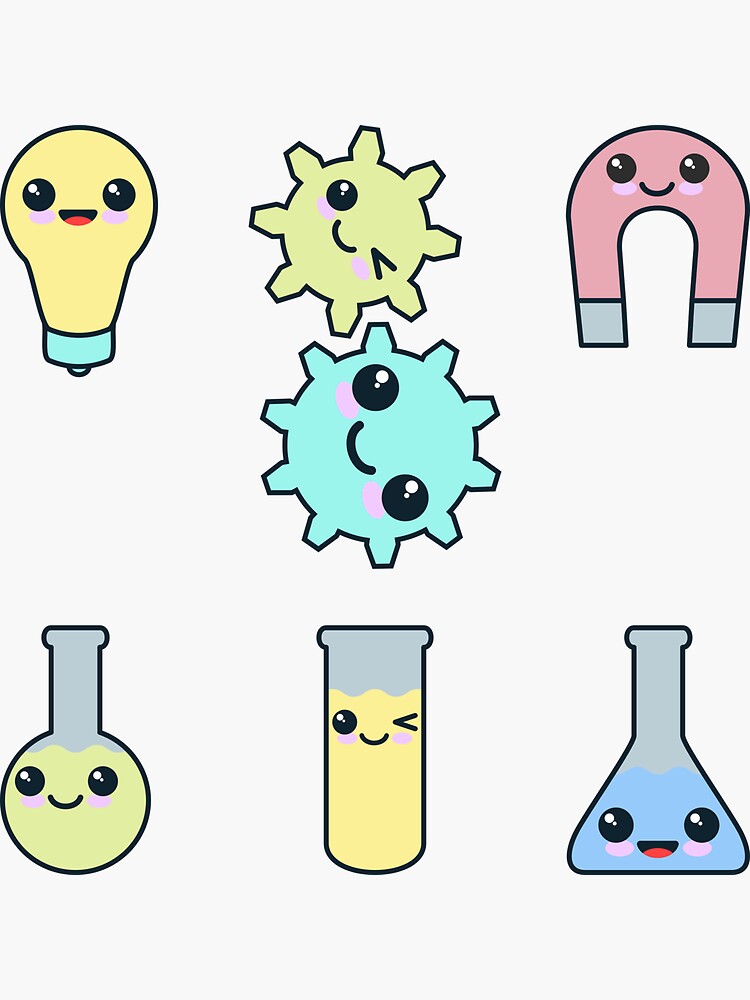 "Kawaii science pack" Sticker for Sale by spacefem | Redbubble