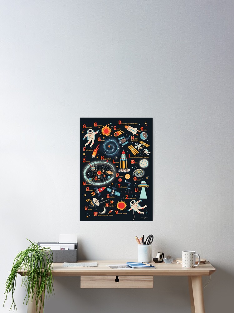 "Retro Space Alphabet" Poster for Sale by Emily Skinner | Redbubble