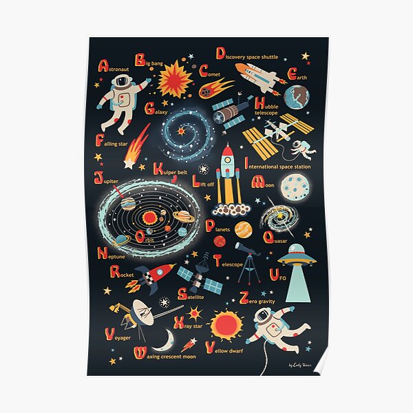 "Retro Space Alphabet" Poster for Sale by emilykskinner | Redbubble