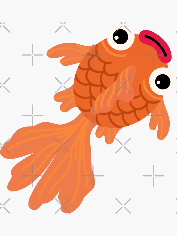 "Goldfish Cute Kawaii Fish" Sticker for Sale by trajeado14 | Redbubble