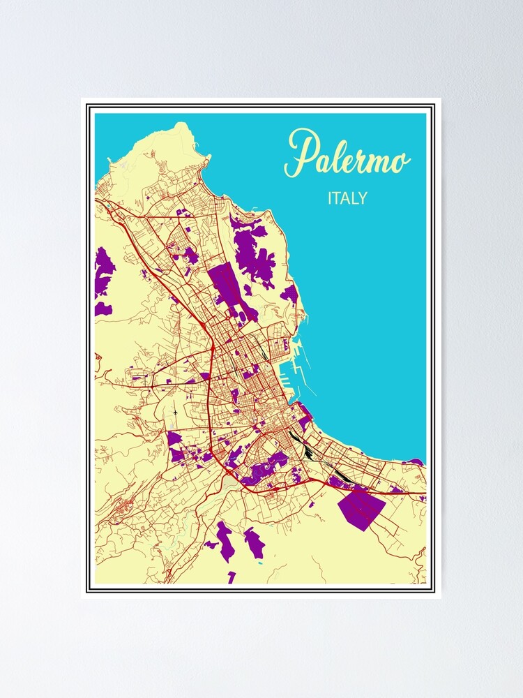 "Palermo Italy city map" Poster for Sale by PostersProf1 | Redbubble