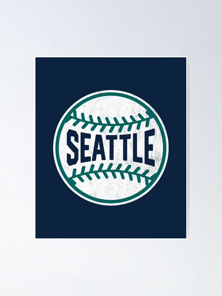"Vintage Seattle Baseball Stitches" Poster for Sale by toutwearapparel ...
