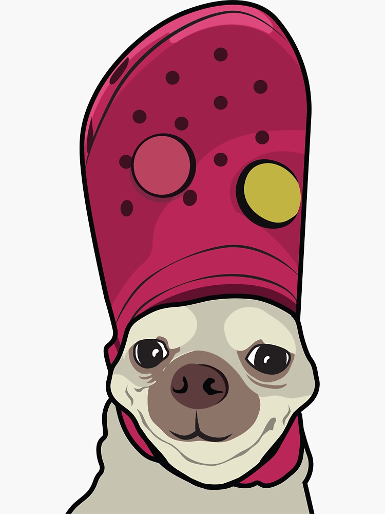 "Cute Croc Loving Fido - Funny Dog Design" Sticker for Sale by ...