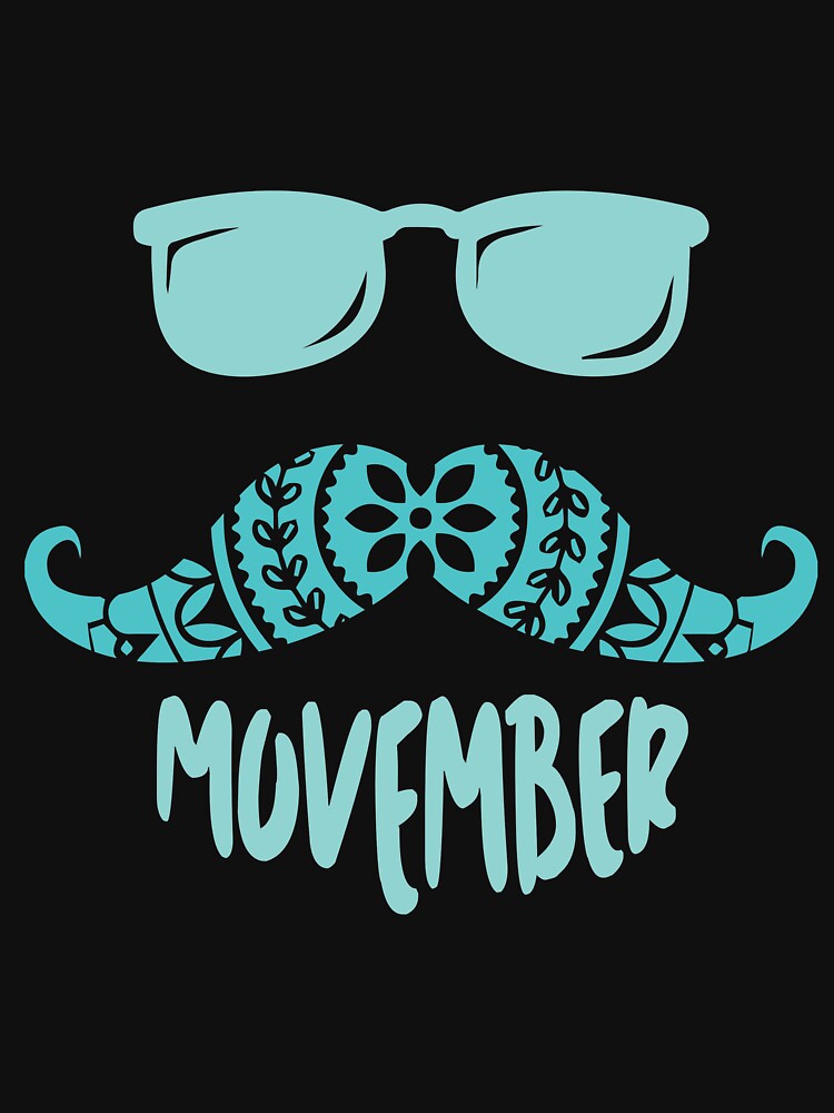 "MOVEMBER Mustache Blue Design" T-shirt for Sale by GeniusTeam ...